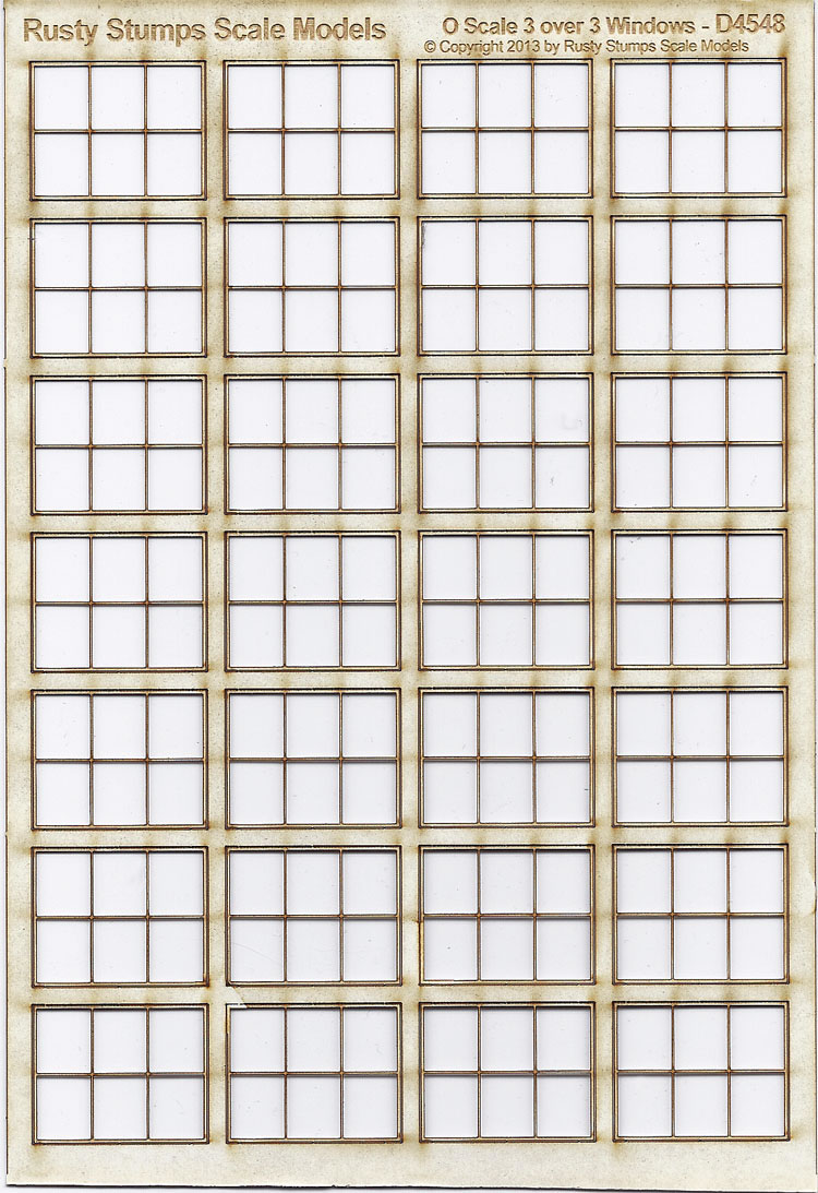 Rail Scale Models: O Scale 3 over 2 Factory Thin Frame Windows