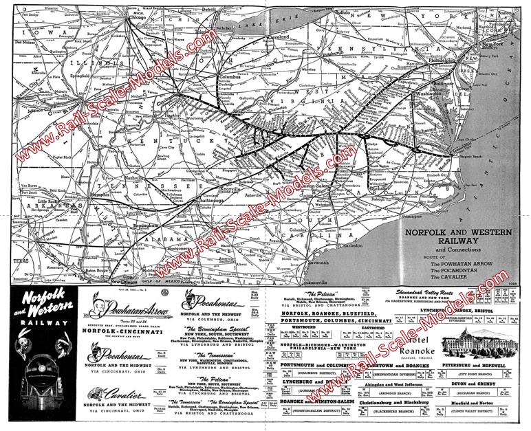 Rail Scale Models: Commemorative Railroad System Map Poster - Norfolk ...
