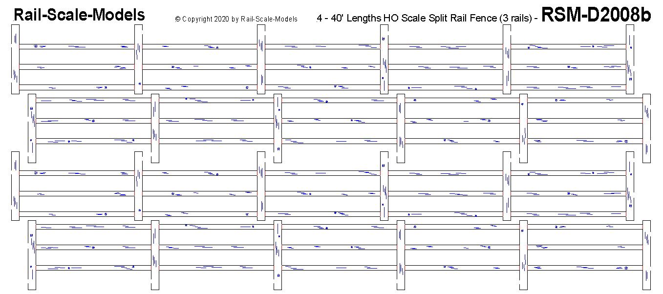 Rail Scale Models: HO Split Rail Fencing
