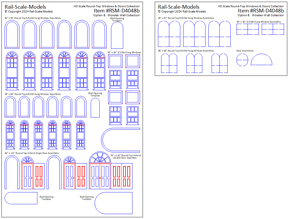 Rail Scale Models: HO Scale Round-Top 6 over 6 Double Hung Windows and ...
