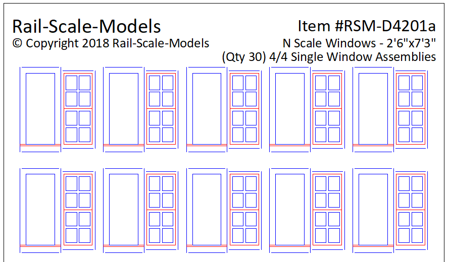 Rail Scale Models: N ~ Windows & Doors