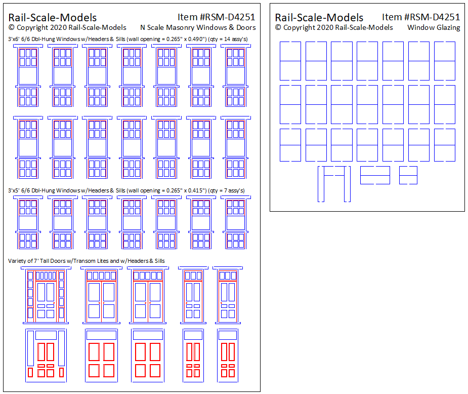 Rail Scale Models: N Scale Masonry Windows Doors Collection