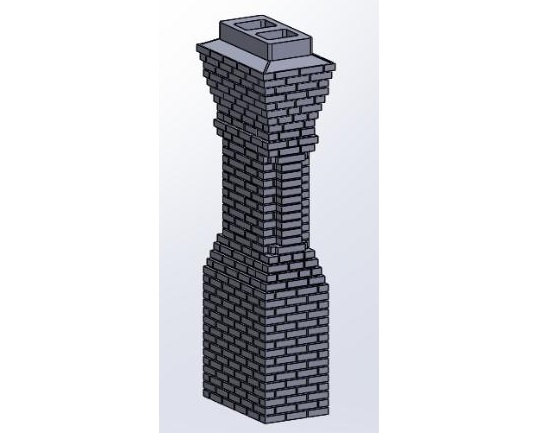 Rail Scale Models: 3D Printed Brick Chimney ~ HO scale